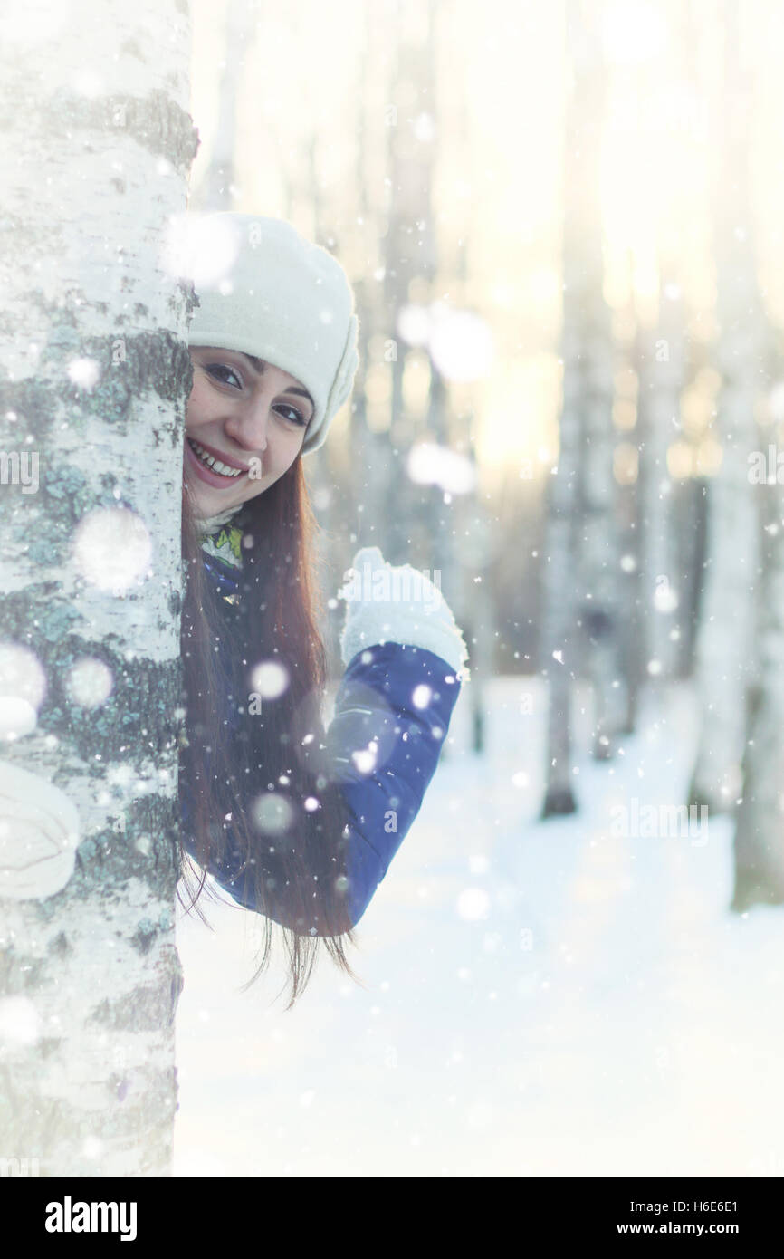 winter girl snowball Stock Photo - Alamy