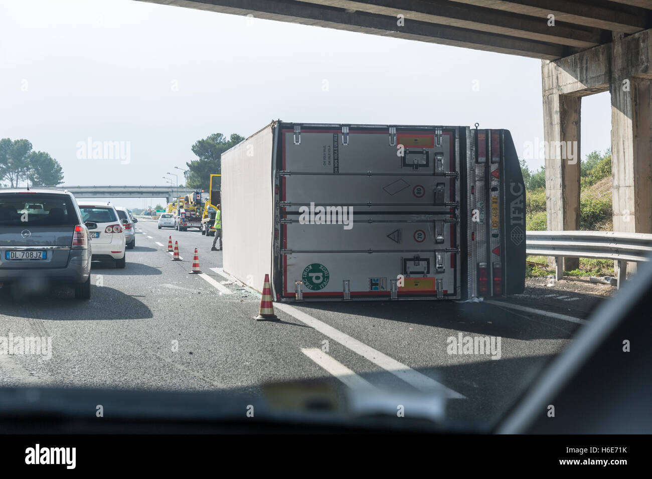Overturned cars hi-res stock photography and images - Alamy