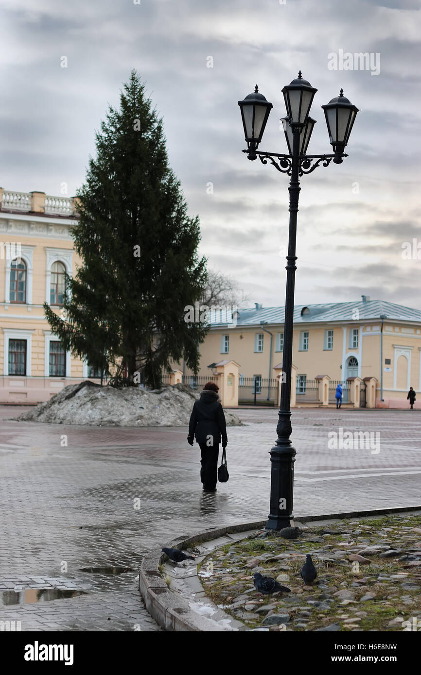 lantern on the street building Stock Photo - Alamy