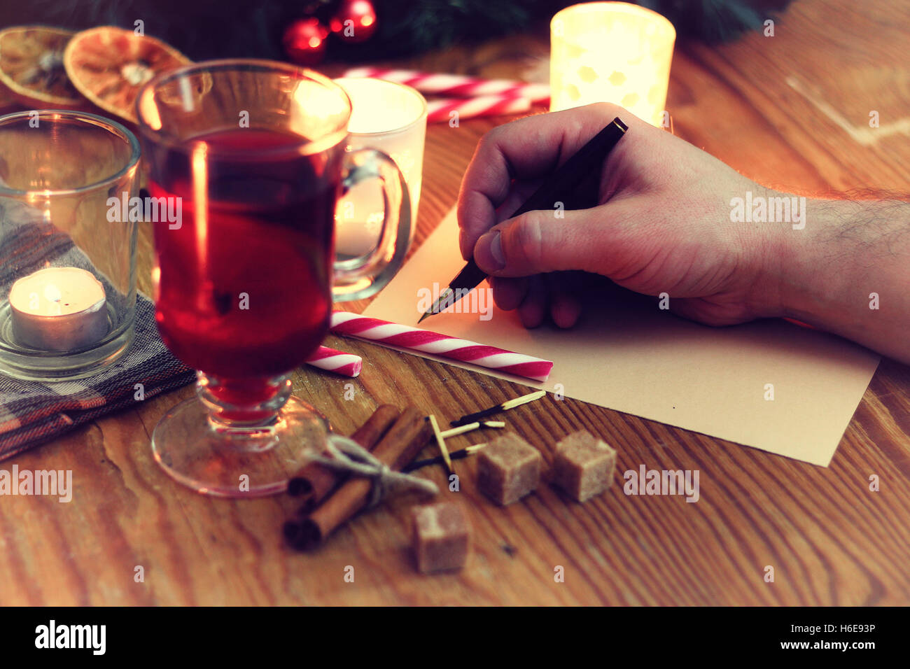 christmas hand writing story Stock Photo - Alamy