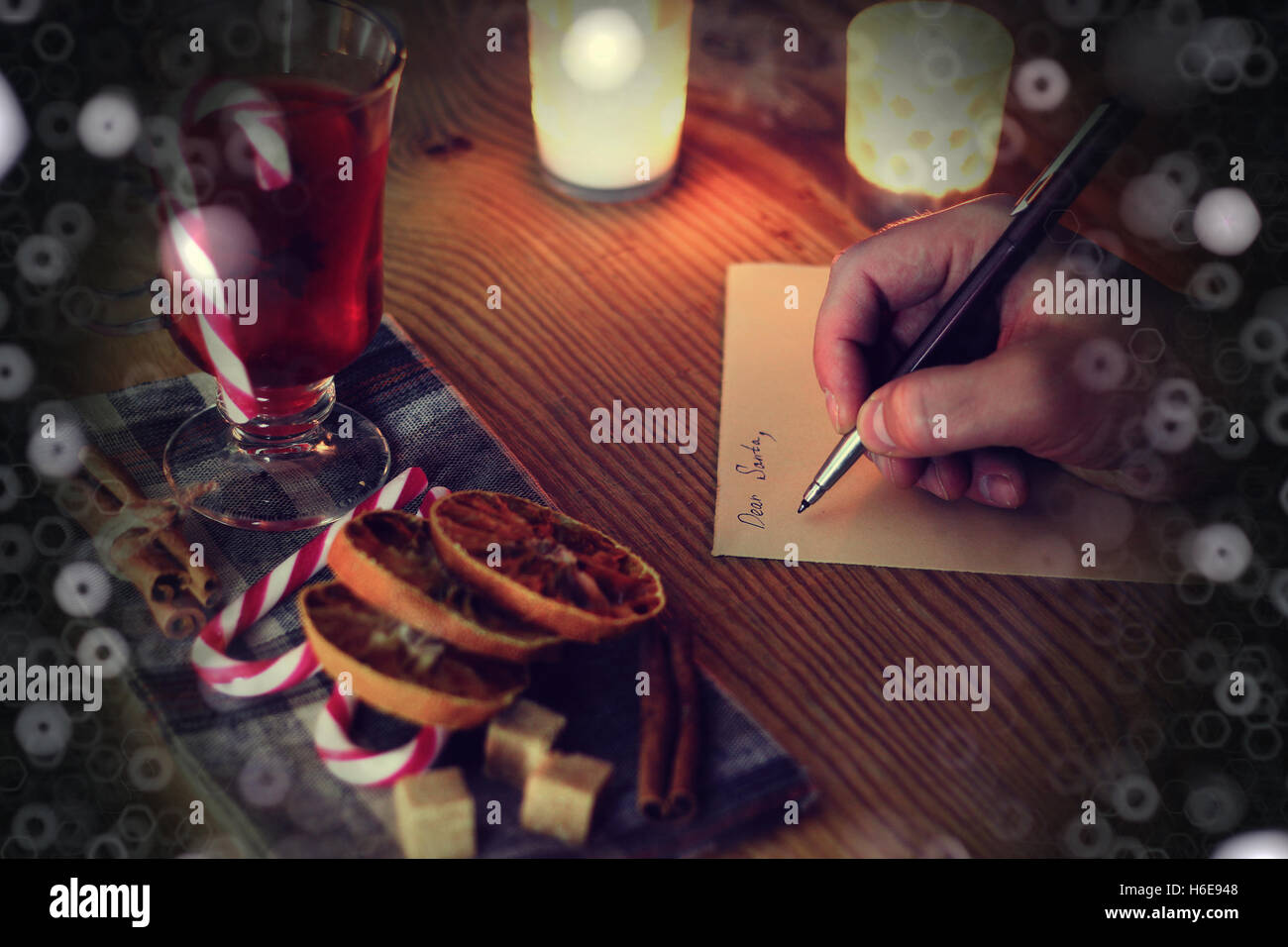 christmas hand writing story Stock Photo - Alamy