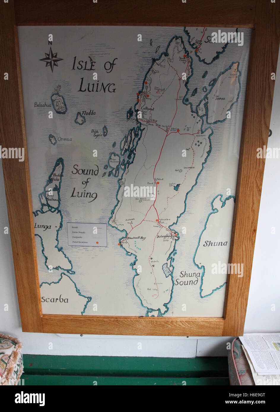 Map of Isle of Luing Scotland September 2013 Stock Photo - Alamy