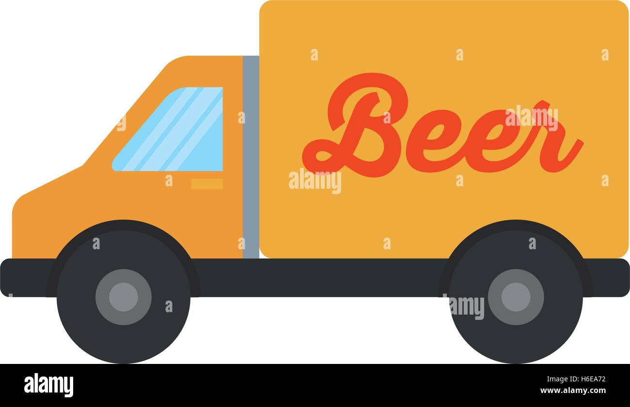 Beverage delivery truck in Stock Vector Images - Alamy