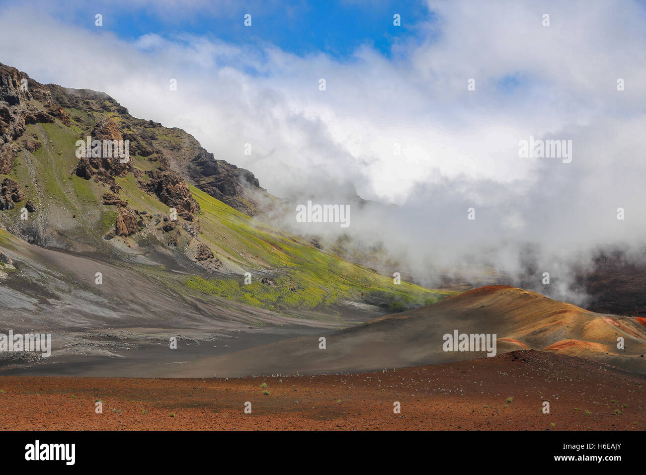 Morning images of the fog burning off in the colorful Haleakala crater ...