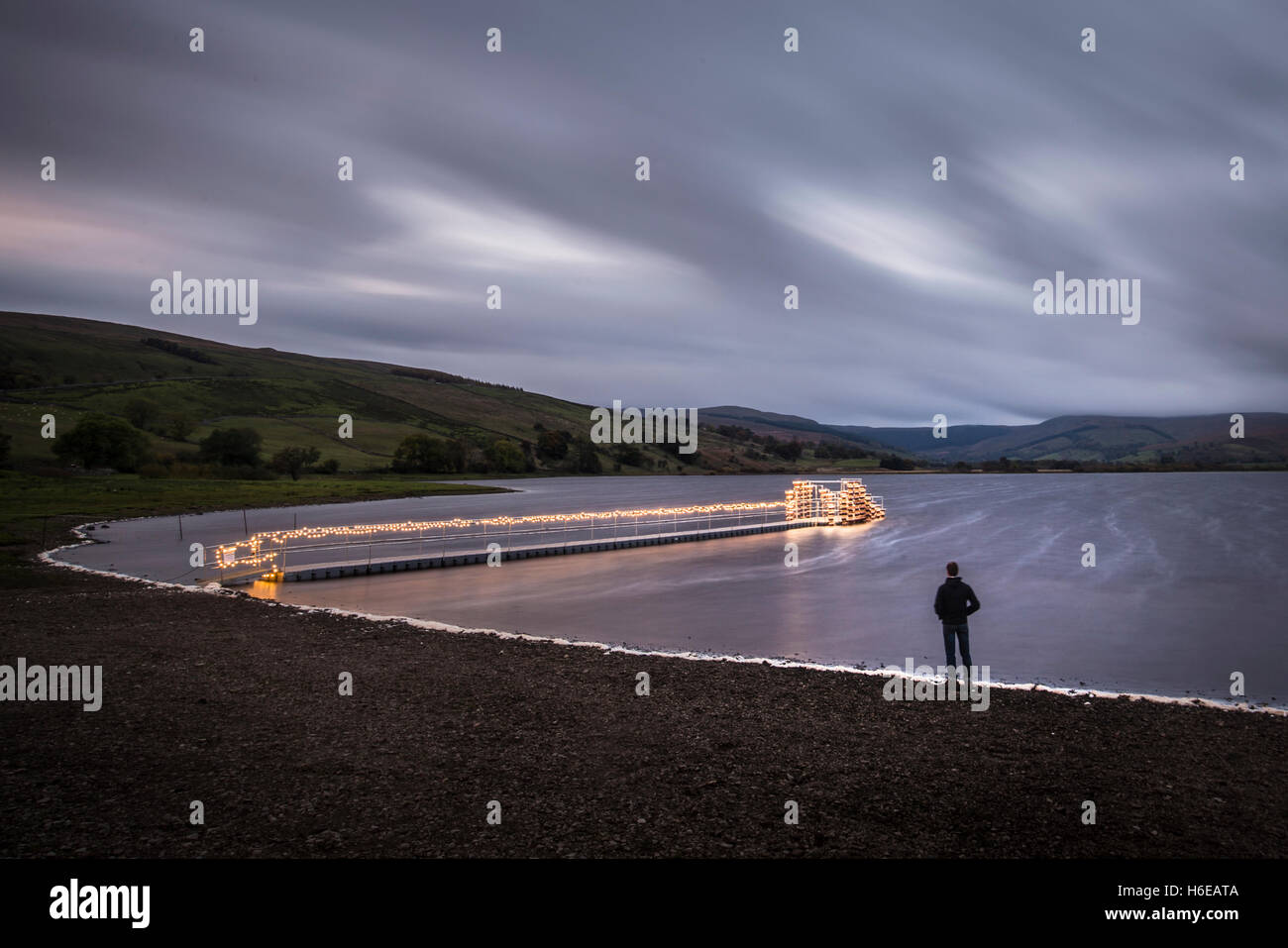 Artist David Murphy with his contemporary art installation called Spear ...