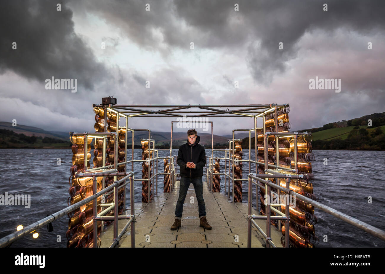 Artist David Murphy with his contemporary art installation called Spear ...