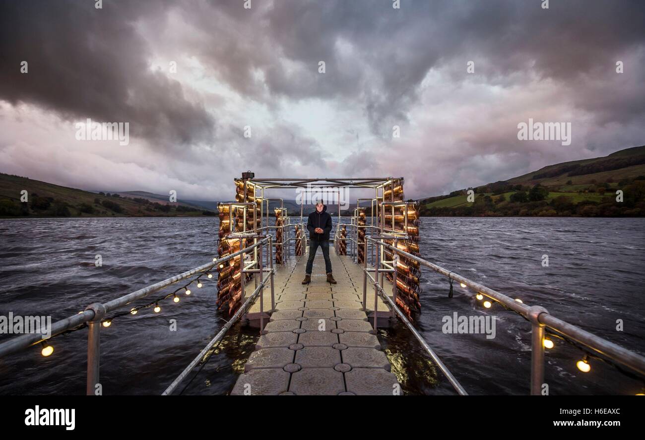 Artist David Murphy with his contemporary art installation called Spear ...