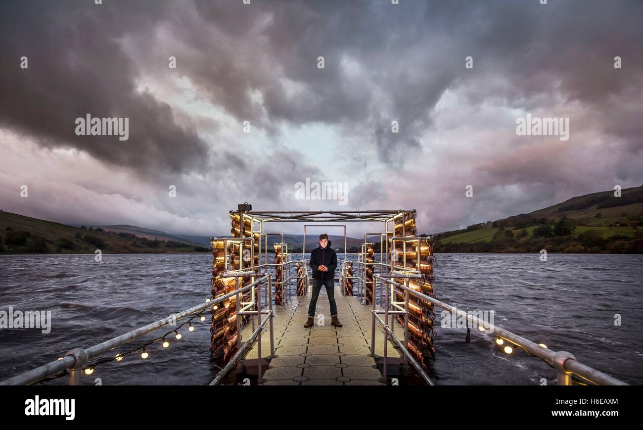 Artist David Murphy with his contemporary art installation called Spear ...