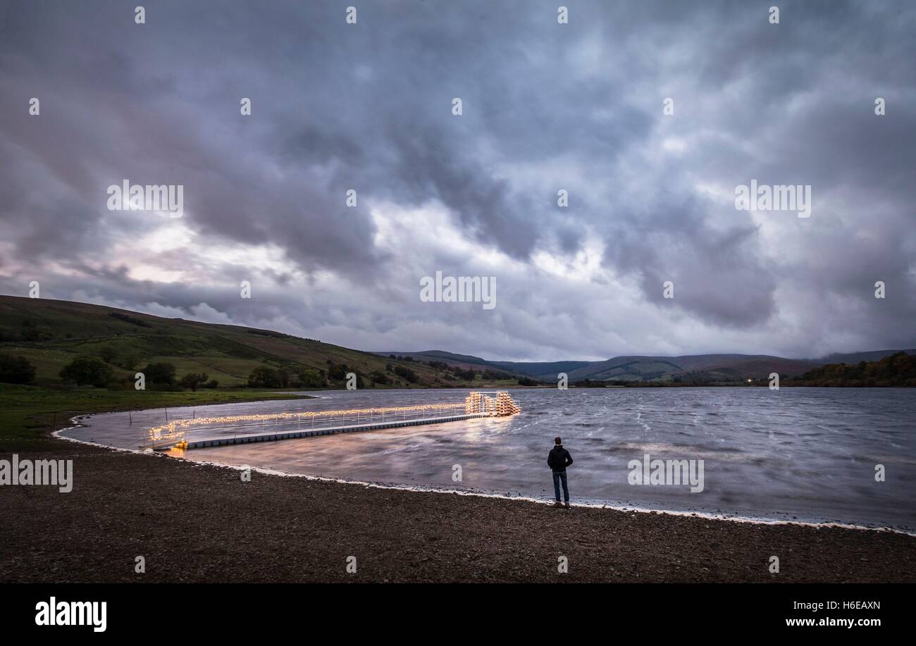 Artist David Murphy with his contemporary art installation called Spear ...