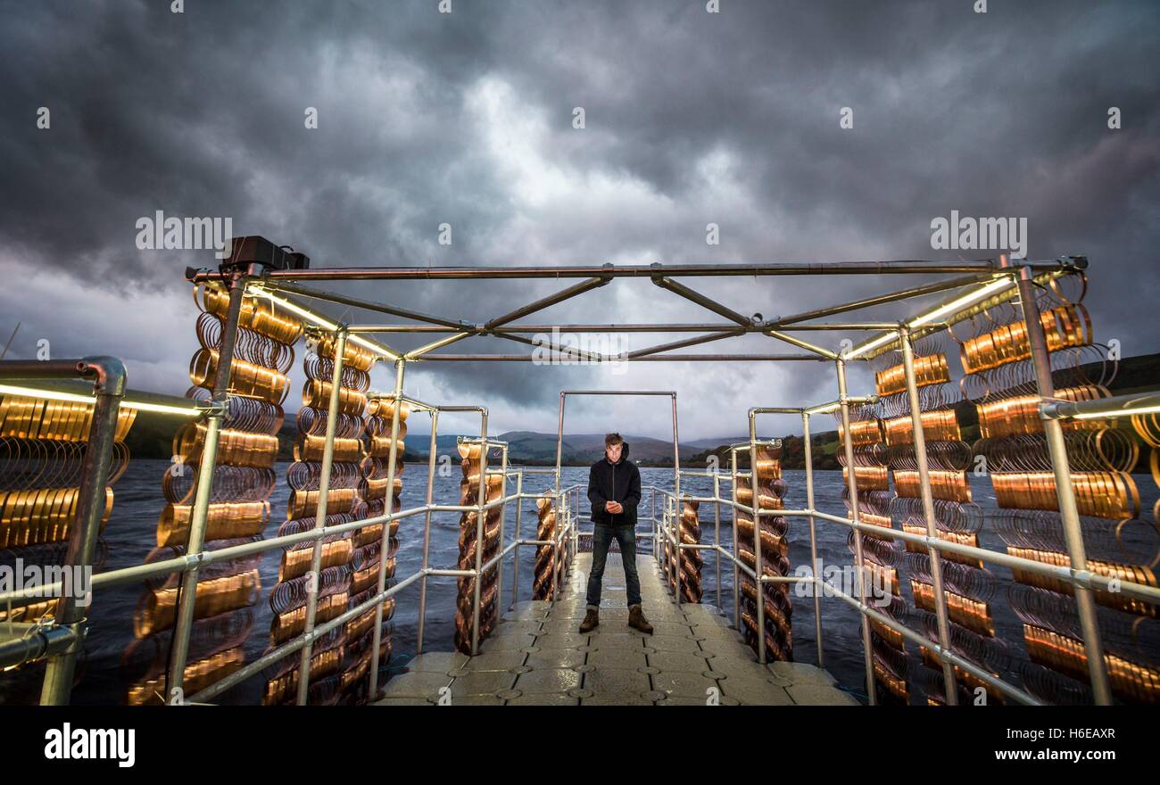 Artist David Murphy with his contemporary art installation called Spear ...