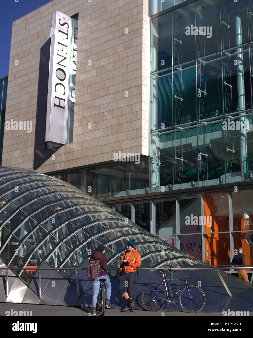 On Glasgow Street Near Subway Entrance St Enoch square Glasgow Scotland ...