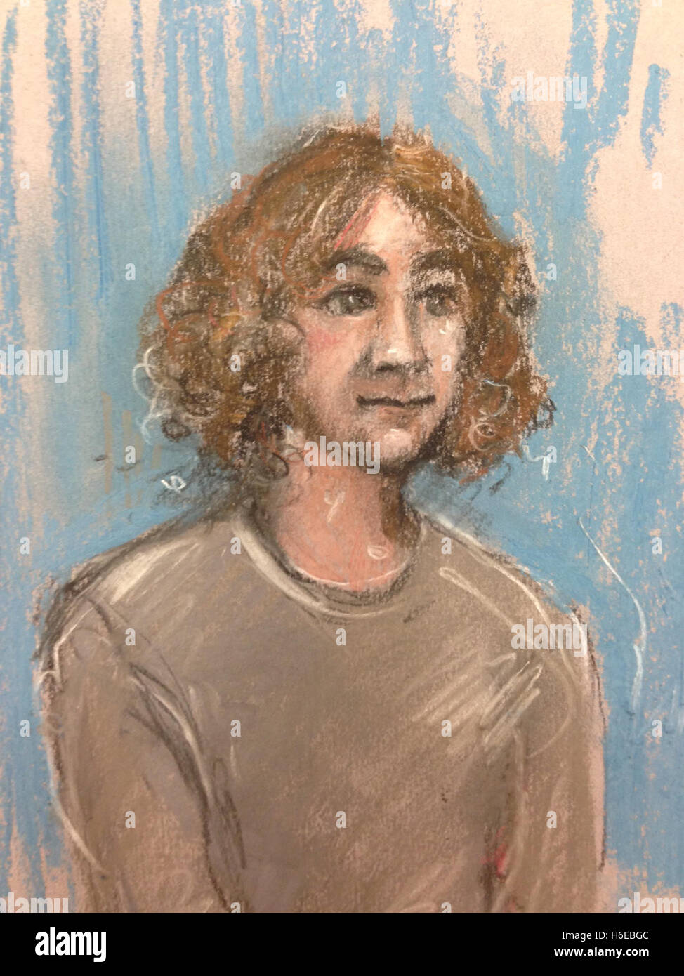 Court artist sketch by Elizabeth Cook of Damon Smith, 19, in the dock ...