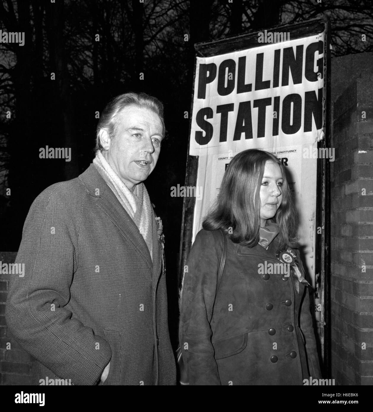 Richard Mayer with his daughter Lesley, 18, at the polling station for ...