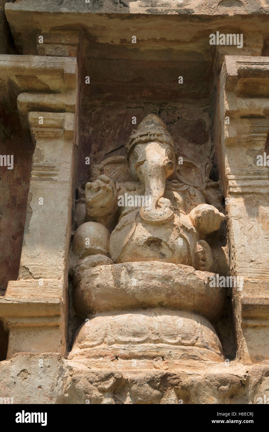 Ganesha, niche on the southern wall, Amman temple of goddess ...