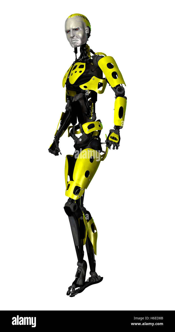 3D rendering of a robot isolated on white background Stock Photo - Alamy