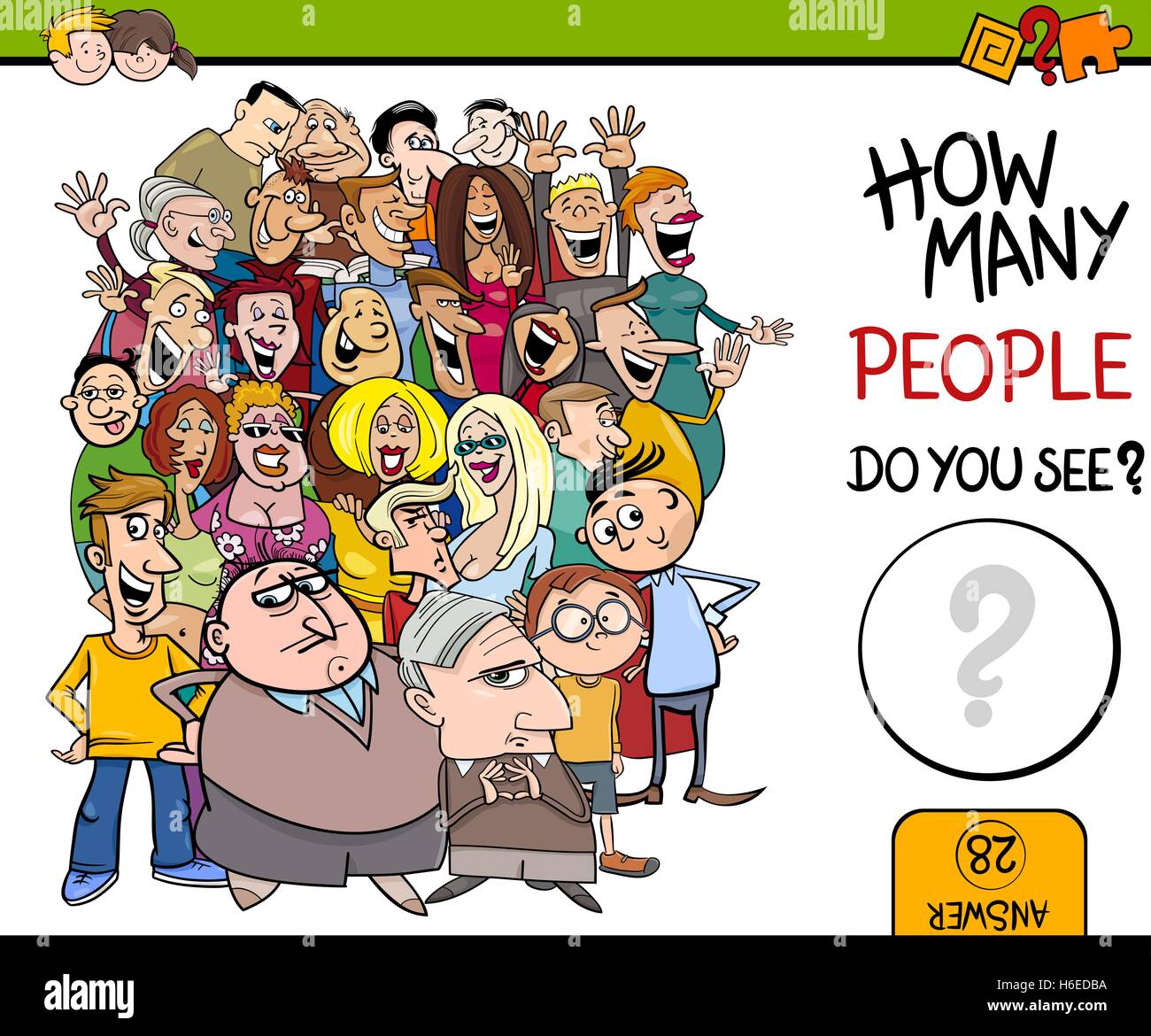 Cartoon Illustration of Educational Counting Activity for Children with ...