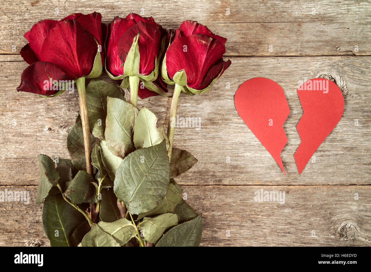 Red rose broken heart hi-res stock photography and images - Alamy
