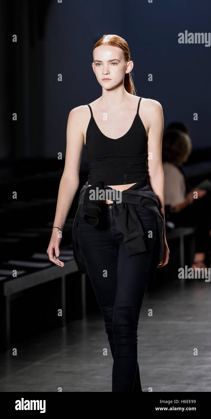 New York, NY, USA - September 11, 2016: Models walk runway rehearsal ...