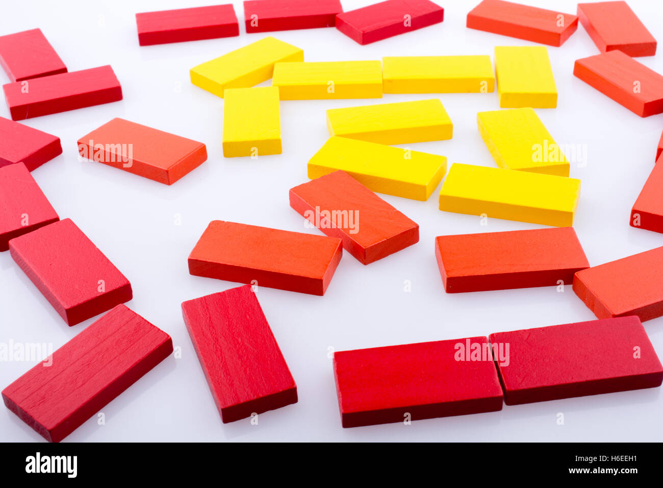 Colorful Domino Blocks on a white background Stock Photo - Alamy