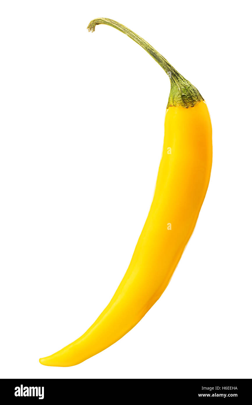 Hot yellow chilli pepper isolated on white Stock Photo - Alamy