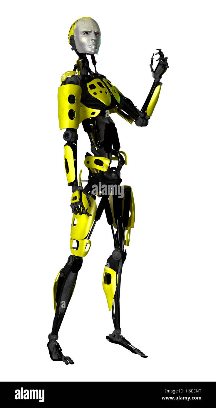 3D rendering of a robot isolated on white background Stock Photo - Alamy