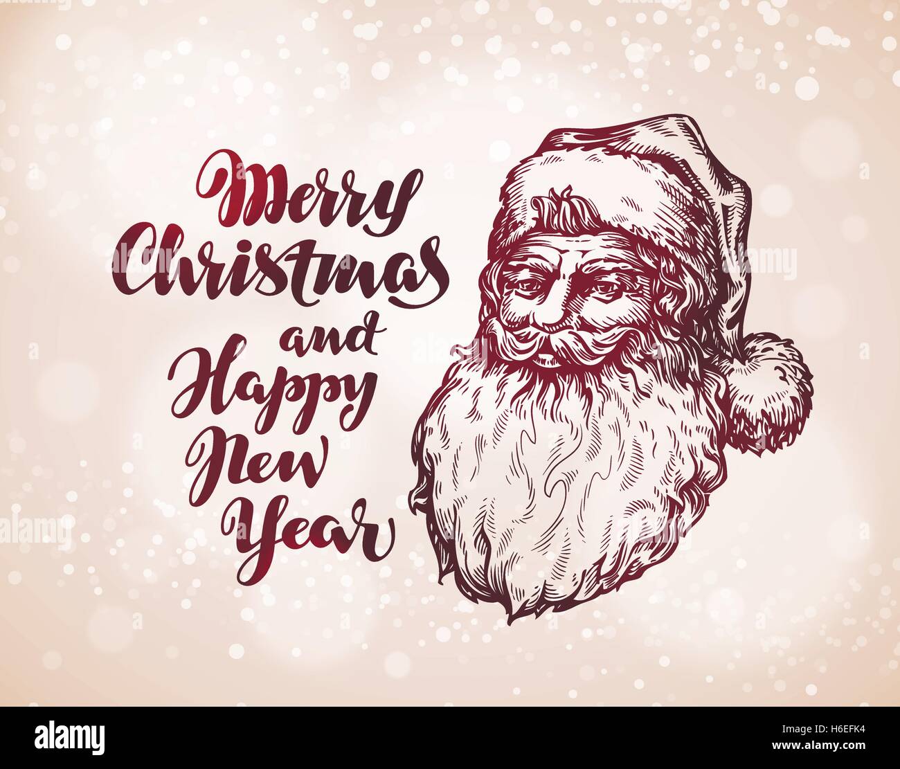 Vintage santa illustration Stock Vector Images - Alamy