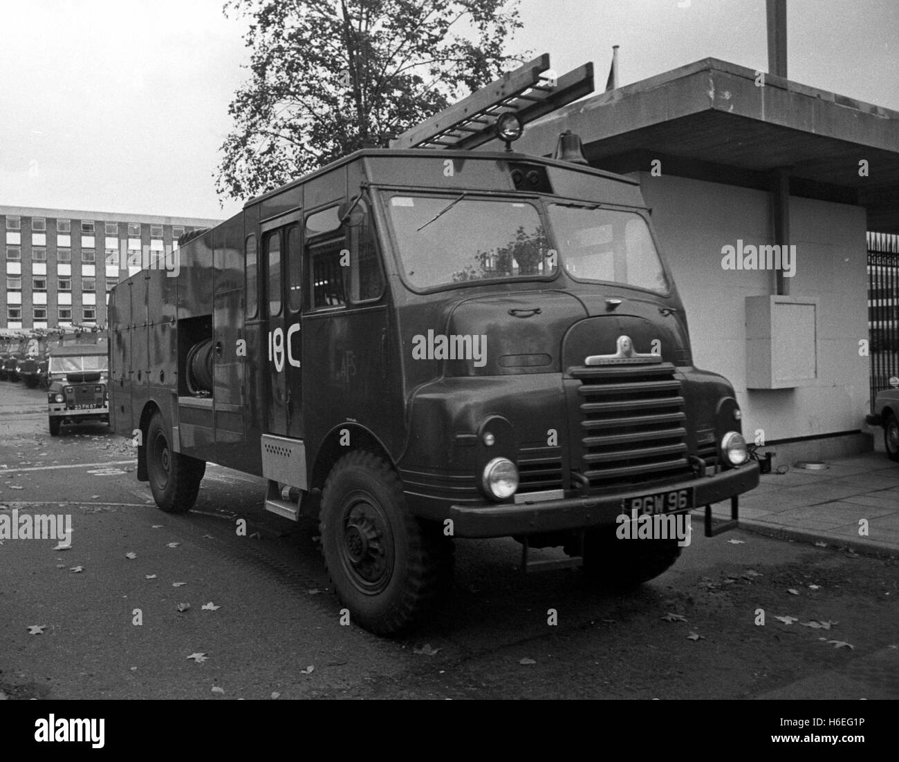 A "Green Goddess" fire engine from the Government's strategic reserve used during the national ...