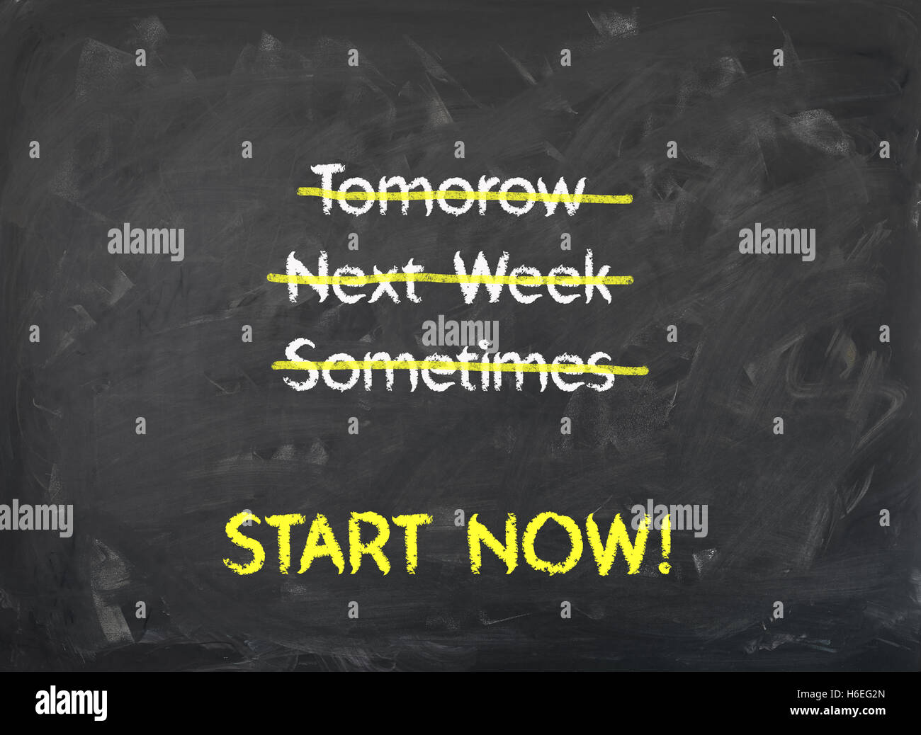 Chalkboard - Start Now instead of tomorrow, next week or never Stock ...