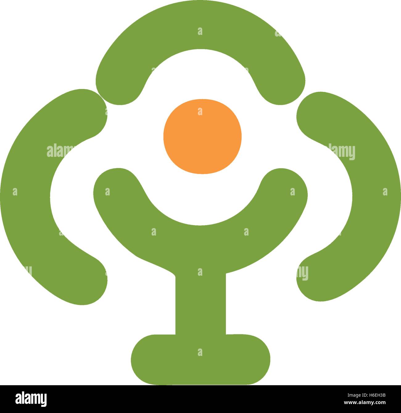 Isolated abstract green, orange color tree logo. Natural element ...