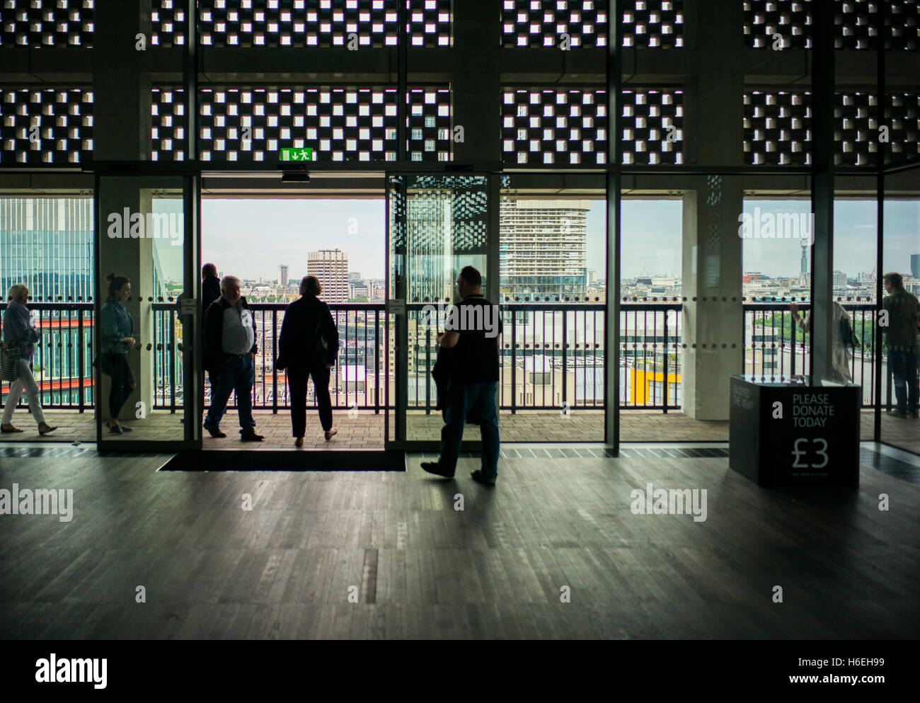 Tate modern extension terrace with views out over London skyline ...