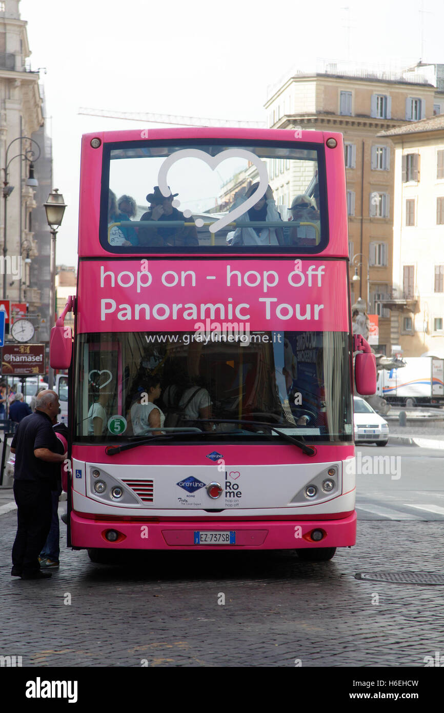 Panoramic tour on bus in Rome Italy for the tourists in holidays Stock ...