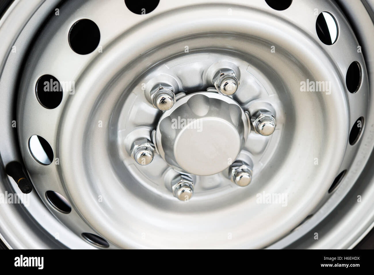 Close-up Car steel wheel Stock Photo - Alamy
