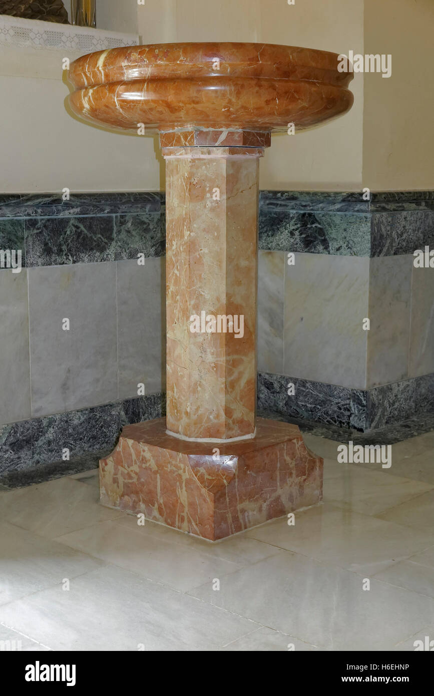 marble pedestal placed in a corner of the room Stock Photo - Alamy