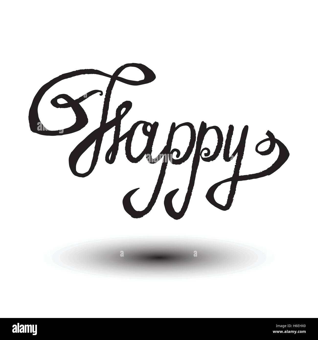 Happy lettering word vector illustration. EPS10 Stock Vector Image ...