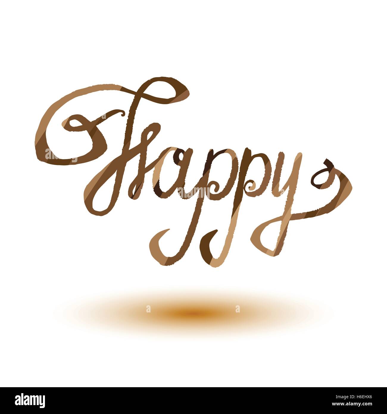 Happy lettering word vector illustration. EPS10 Stock Vector Image ...