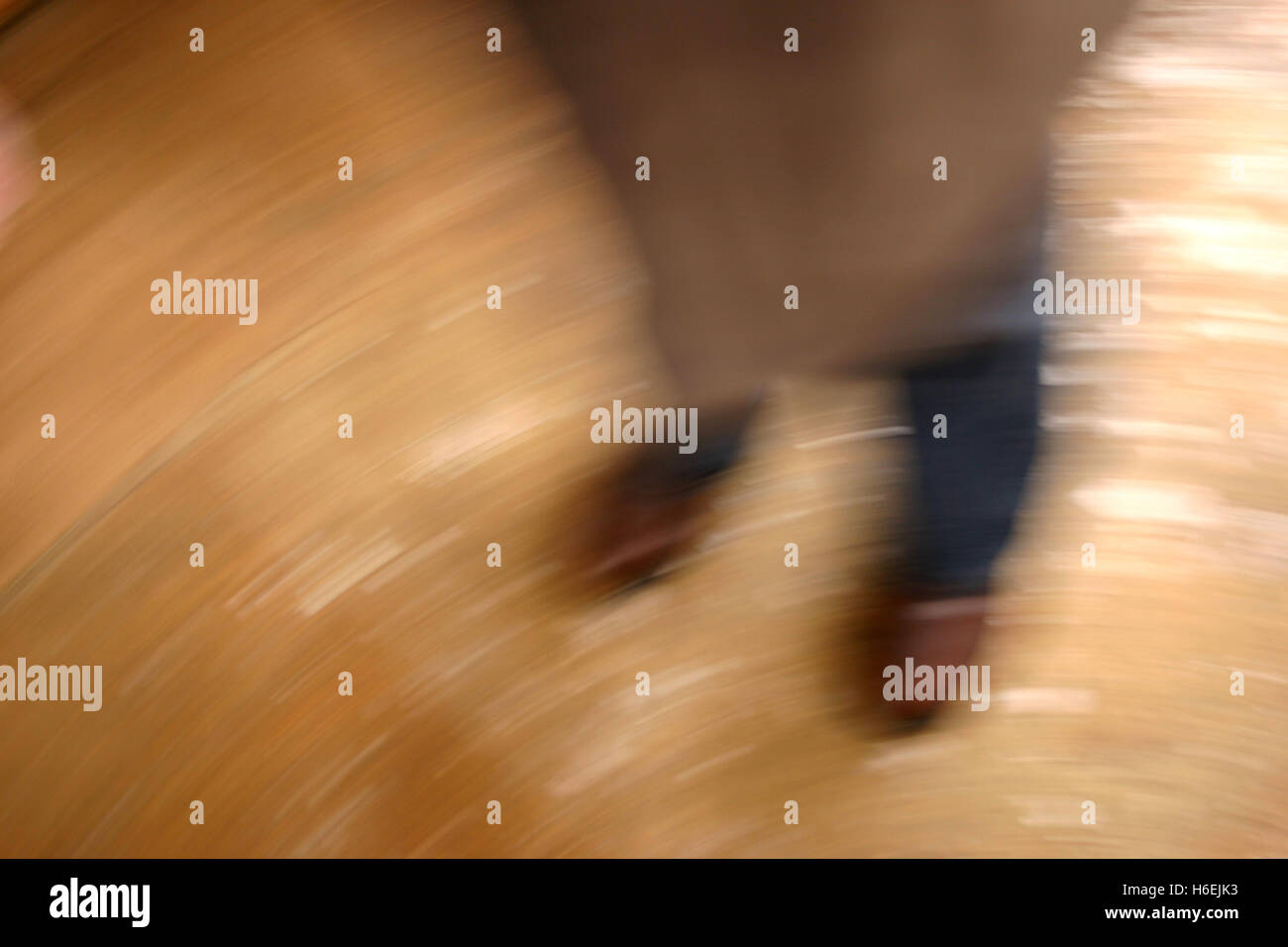 View of person's feet with spinning effect Stock Photo - Alamy