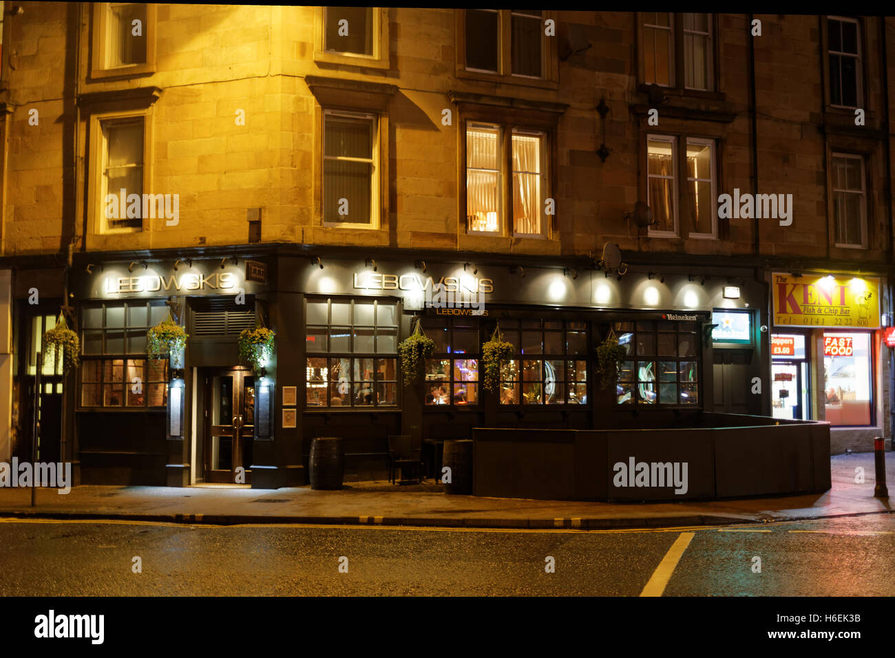 lebowskis pub restaurant in the finneston area of glasgow Stock Photo ...