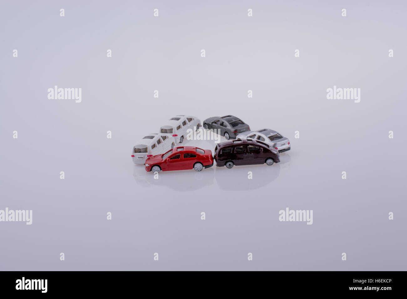 Colorful little toy cars on white background Stock Photo - Alamy