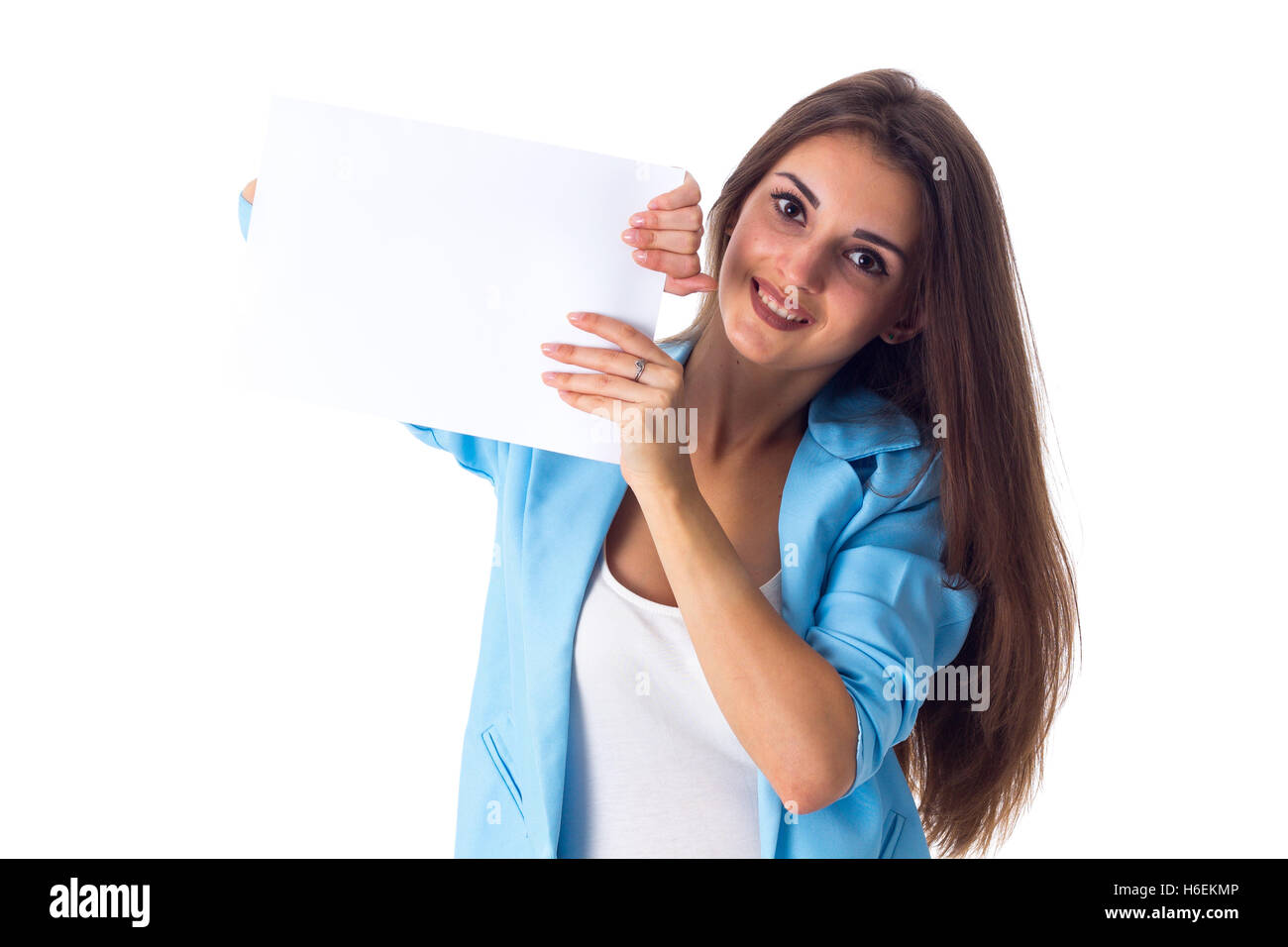 Holding blank sheet of paper hi-res stock photography and images - Alamy