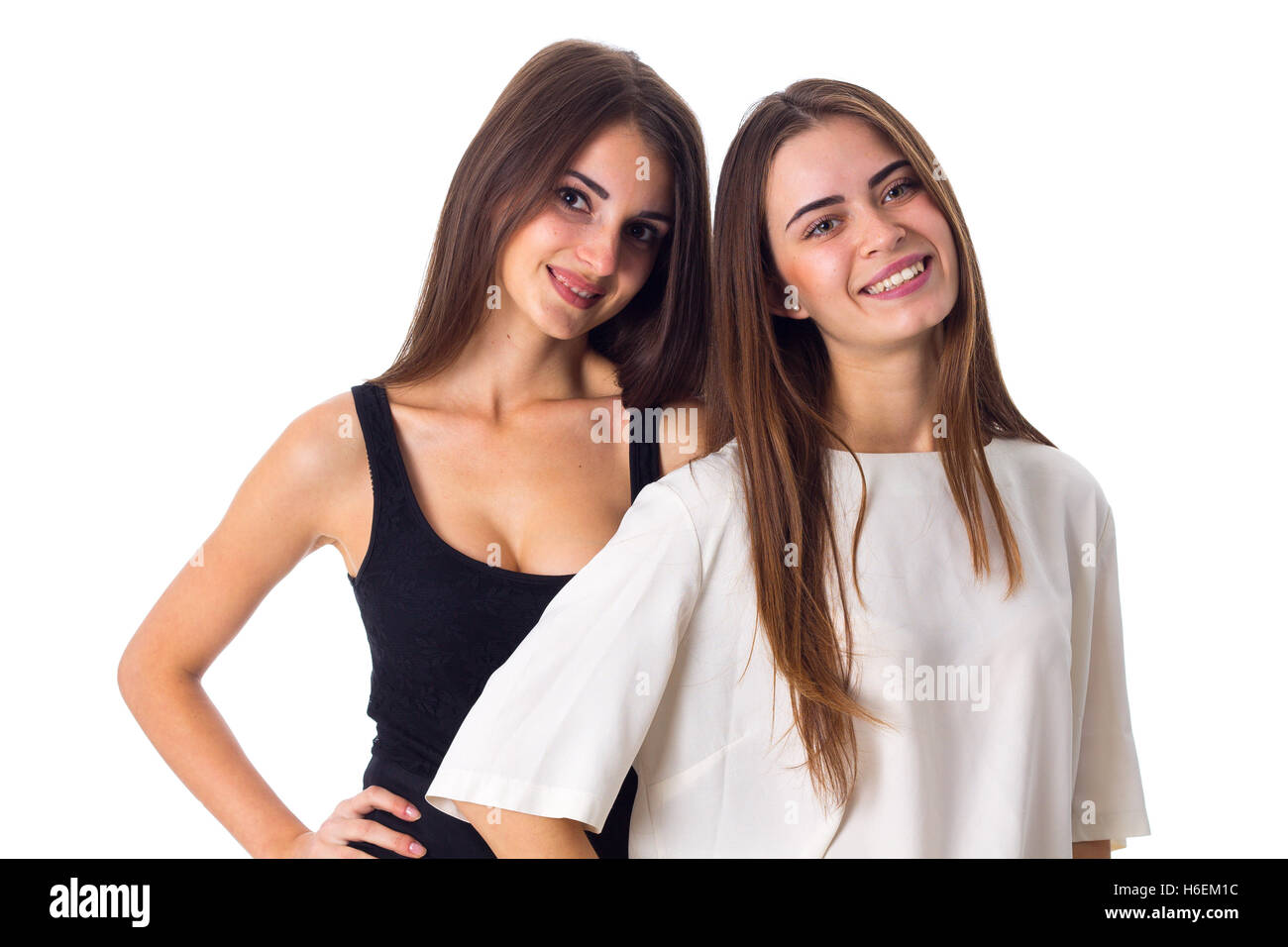 Two people smiling standing hi-res stock photography and images - Alamy