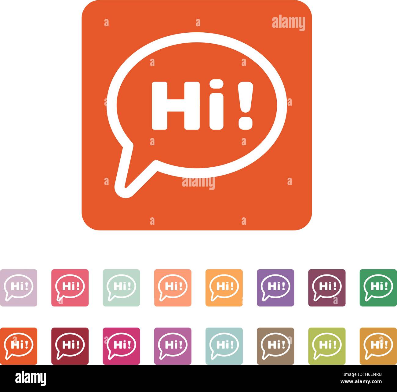 The hi icon. Greet and hello symbol. Flat Vector illustration. Button ...