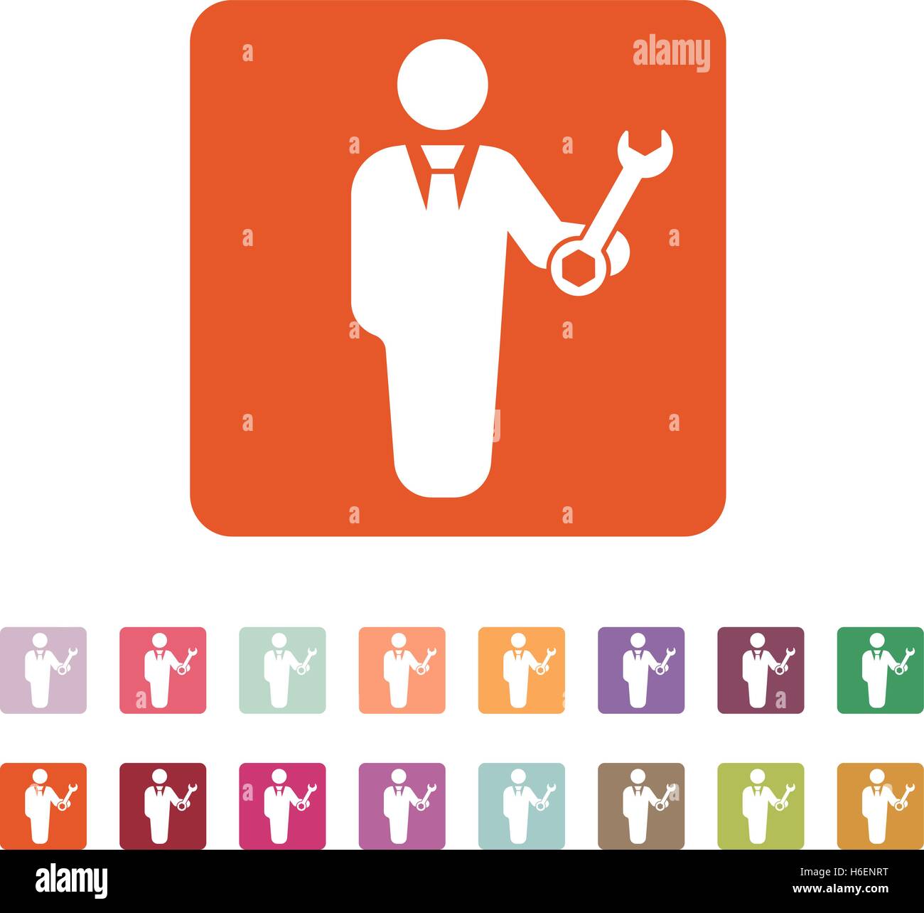 The support icon. Engineer and repair, technician, fixing symbol. Flat ...