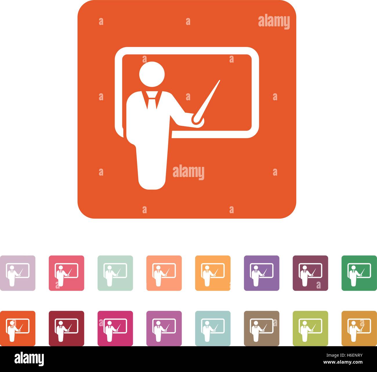 The teacher icon. Training and presentation, seminar, learning symbol ...