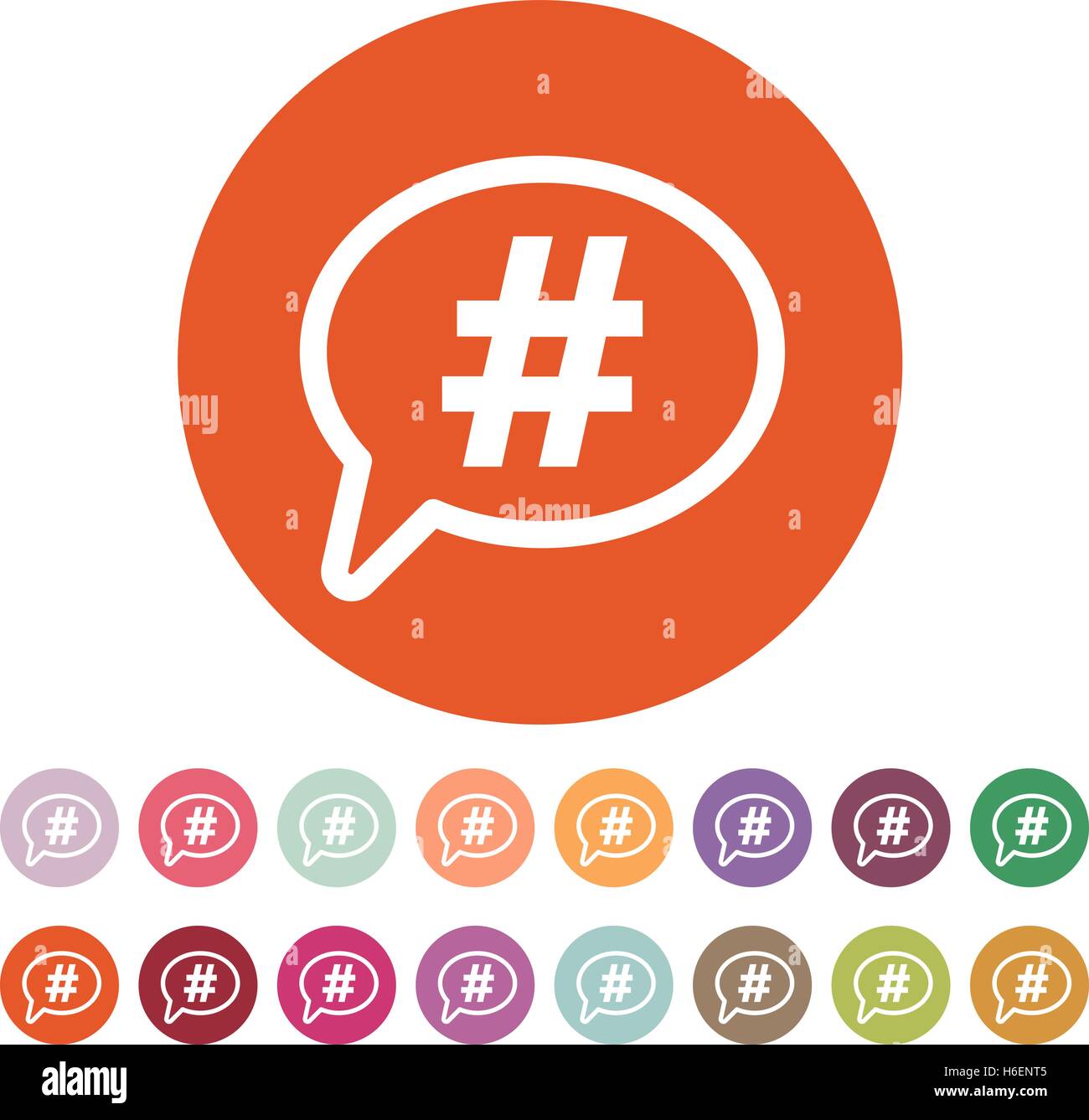 The hashtag icon. Social network and web communicate symbol. Flat ...