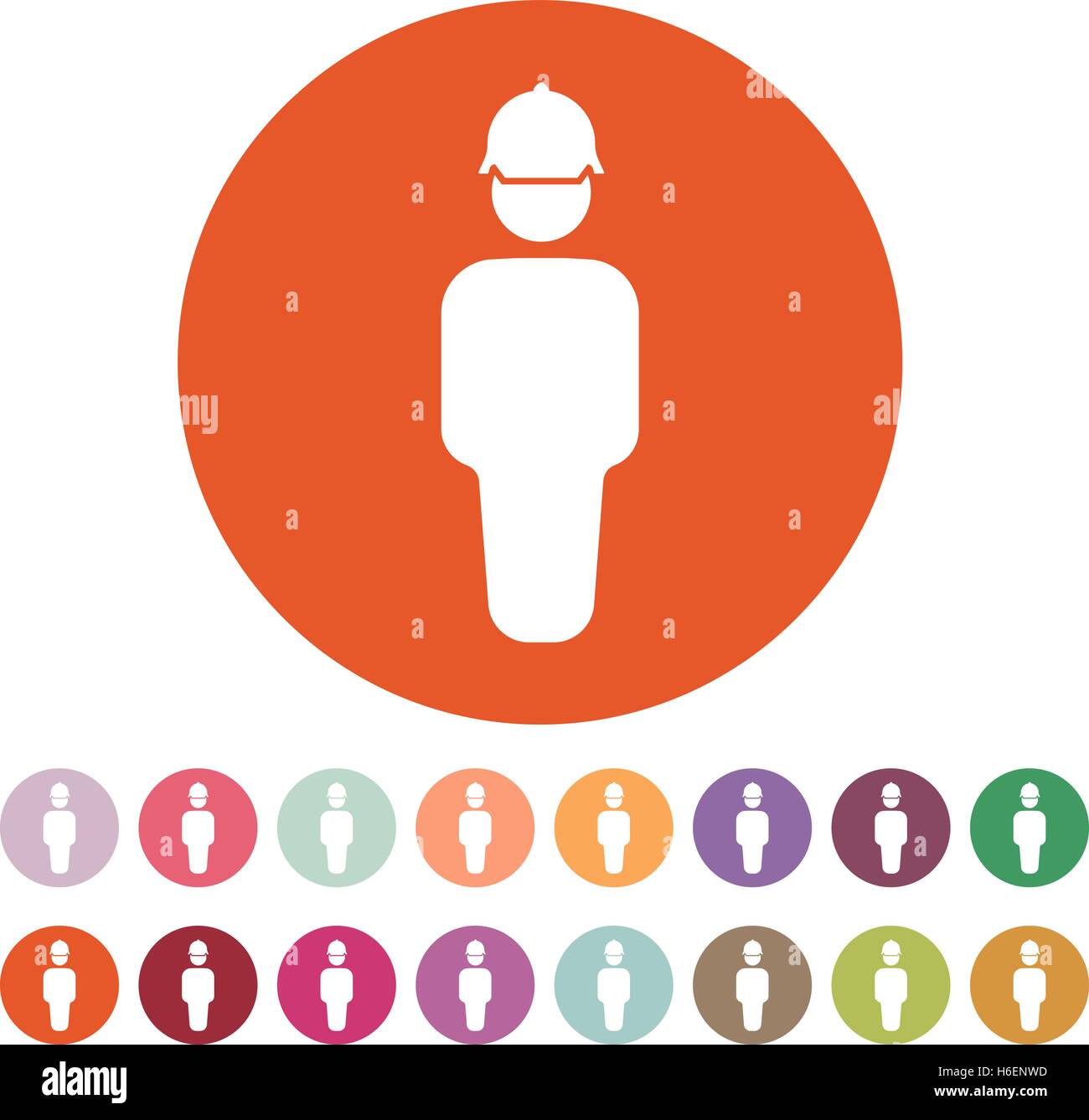 The worker icon. Engineer and repair, technician, builder symbol. Flat ...