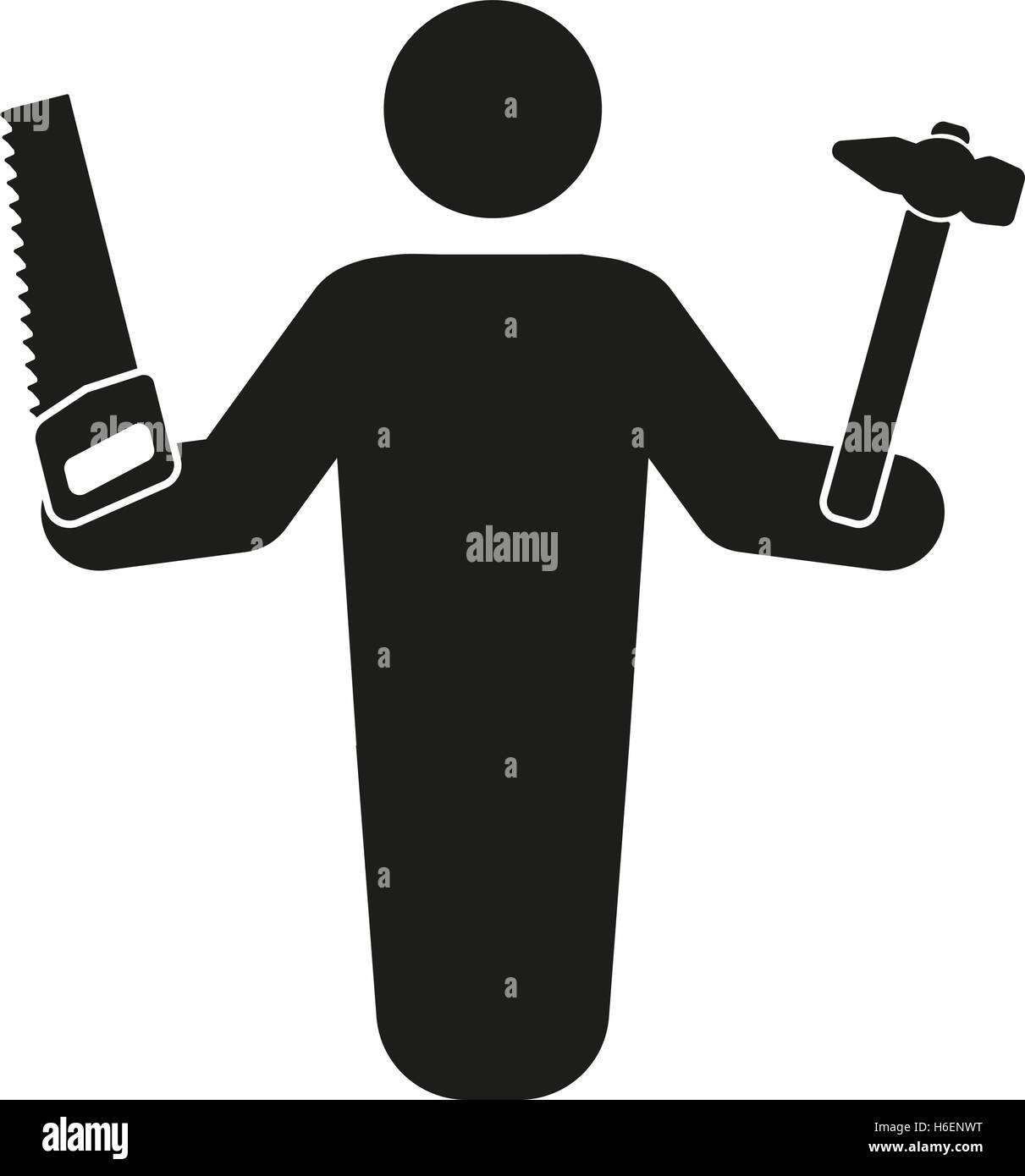 The carpenter avatar icon. Builder and handyman, craftsman symbol. Flat ...