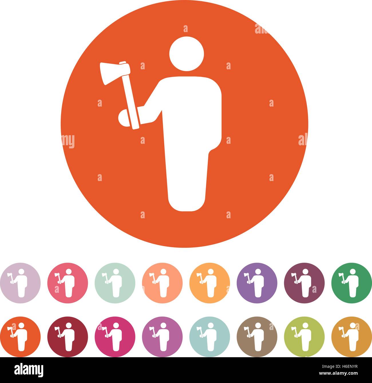 The lumberjack avatar icon. Forester and woodcutter, craftsman symbol ...