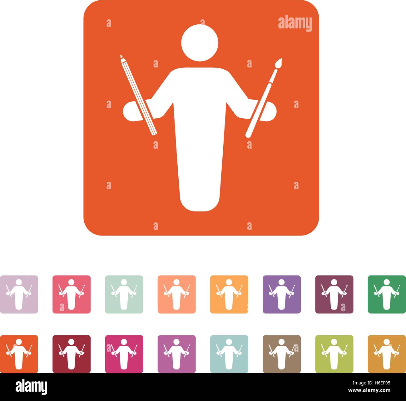 The painter avatar icon. Artist and craftsman symbol. Flat Vector ...