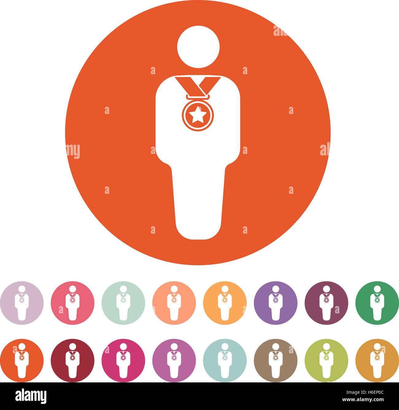 The winner avatar icon. Champion and award, prize, triumph symbol. Flat ...
