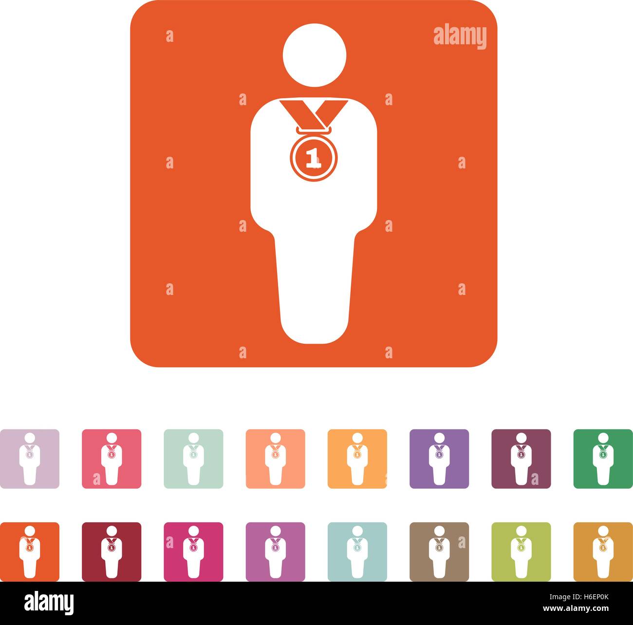The winner avatar icon. Champion and award, prize, triumph symbol. Flat ...